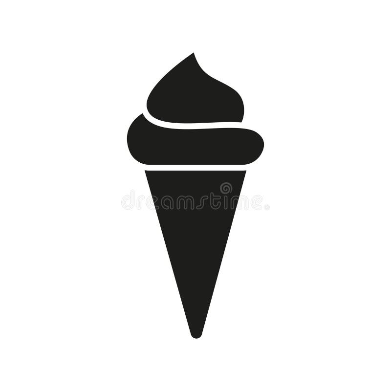 Ice Cream Icon Vector Basic Design Simple and Modern Stock Vector - Illustration of outline ...