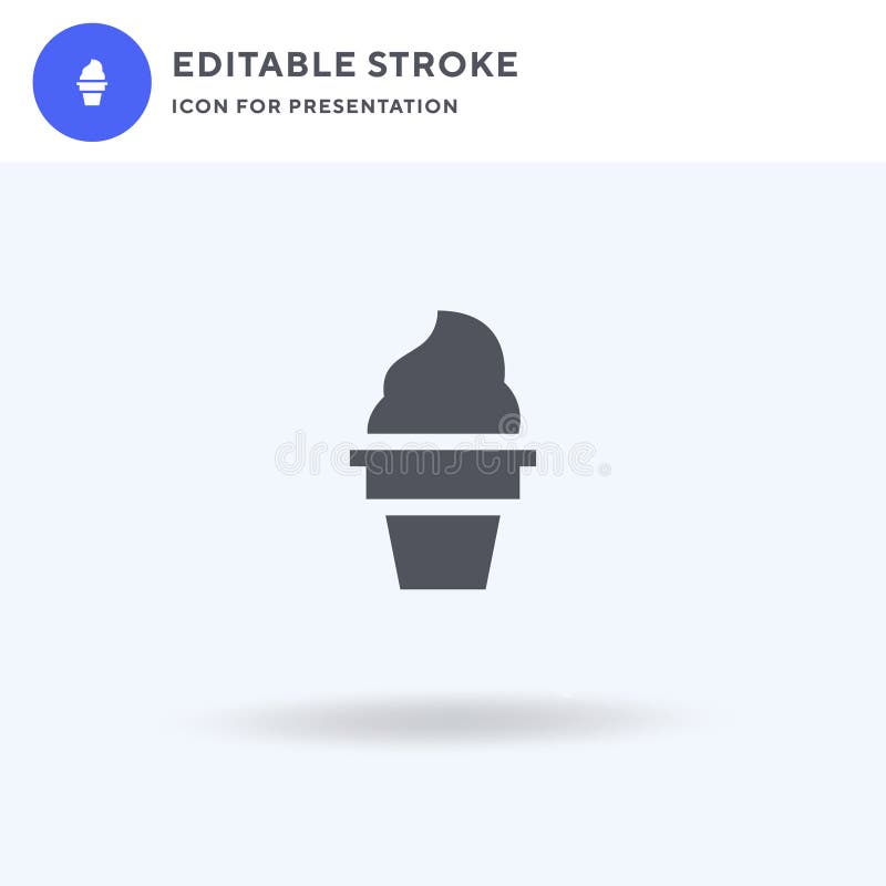 Ice Cream Icon Vector, Filled Flat Sign, Solid Pictogram Isolated on ...