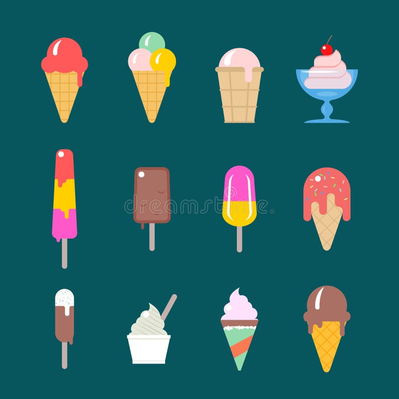 Ice cream icons stock vector. Illustration of milk, food - 51271927