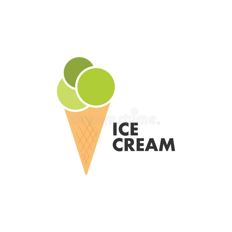 Ice Cream Illustration Logo Template with Simple Vector Concept Stock ...