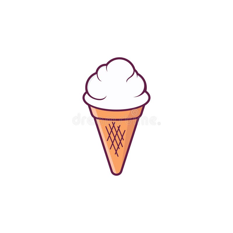 Ice Cream Illustration Logo Template with Simple Vector Concept Stock ...