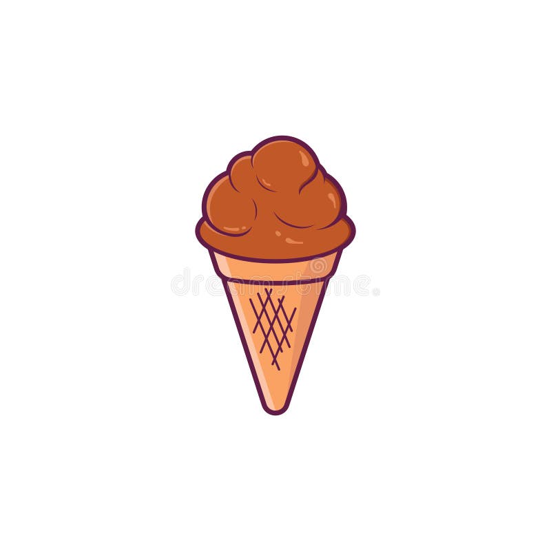 Ice Cream Illustration Logo Template with Simple Vector Concept Stock ...
