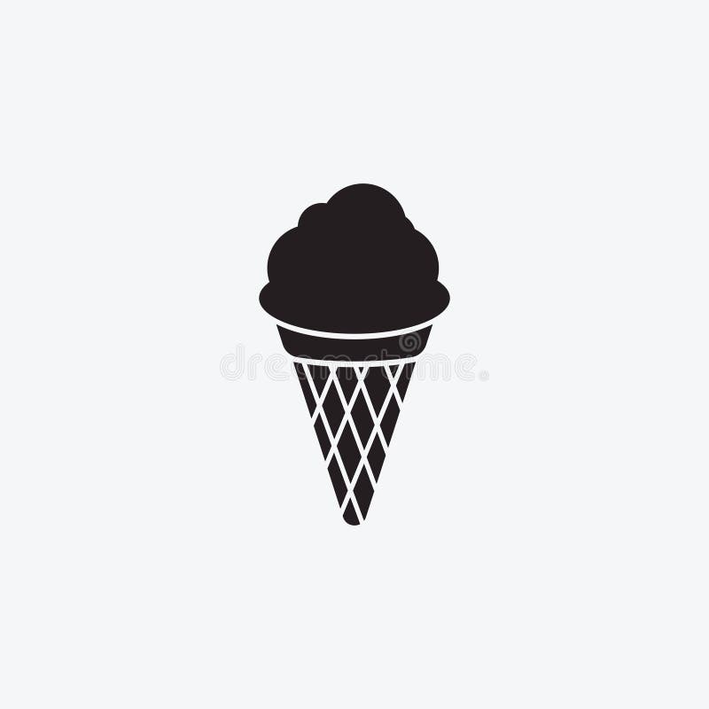 Ice Cream Illustration Logo Template with Simple Vector Concept Stock ...