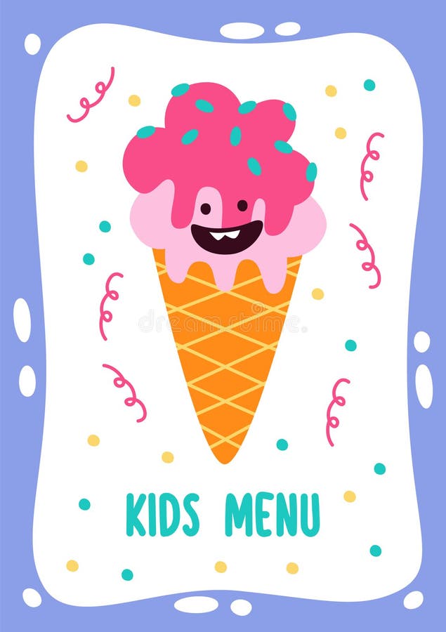 Ice Cream Kids Menu stock vector. Illustration of party - 319171941