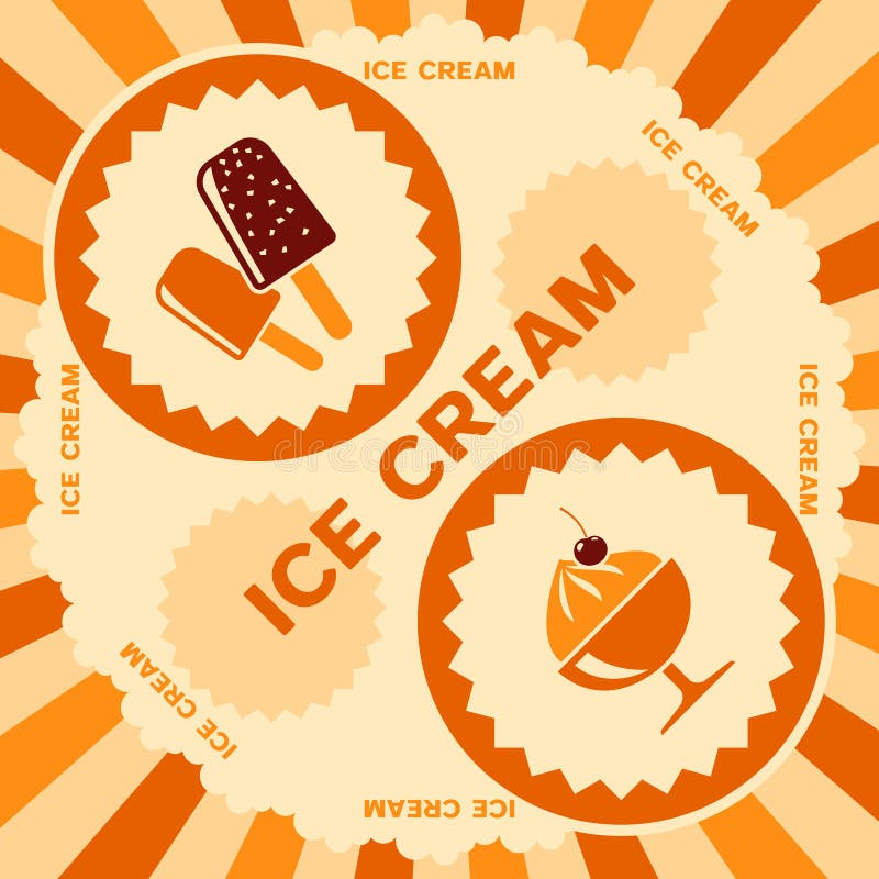 Ice cream label design stock vector. Illustration of pictogram - 42105898