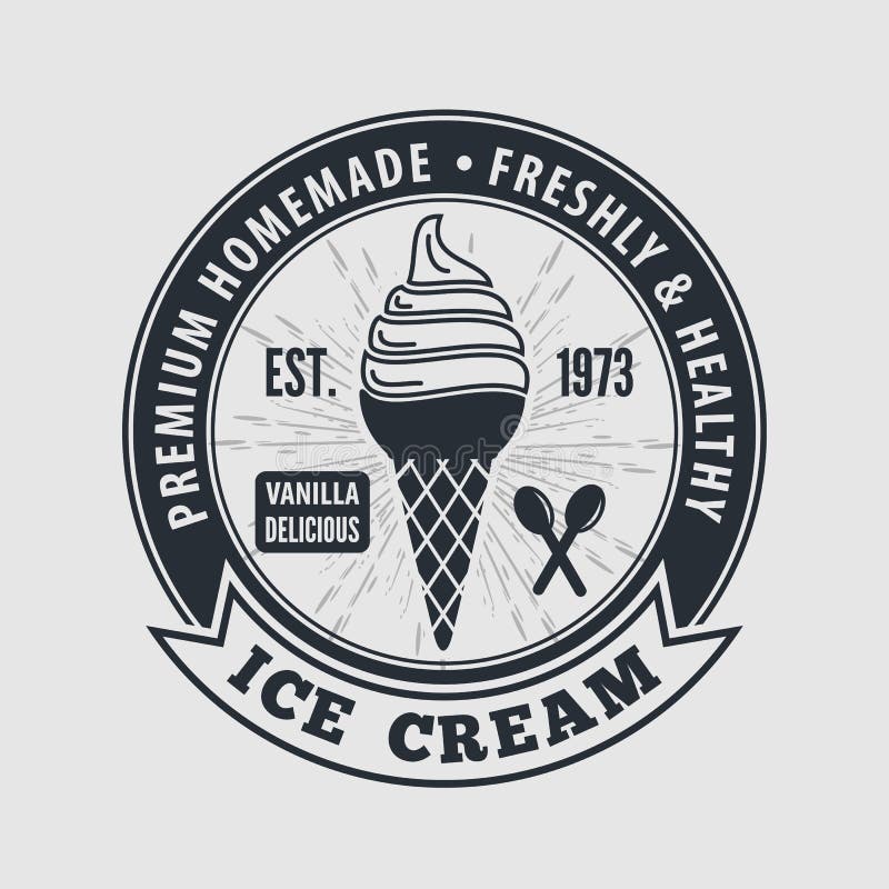 Ice Cream Label, Poster or Logo Design Template. Vector Illustration ...