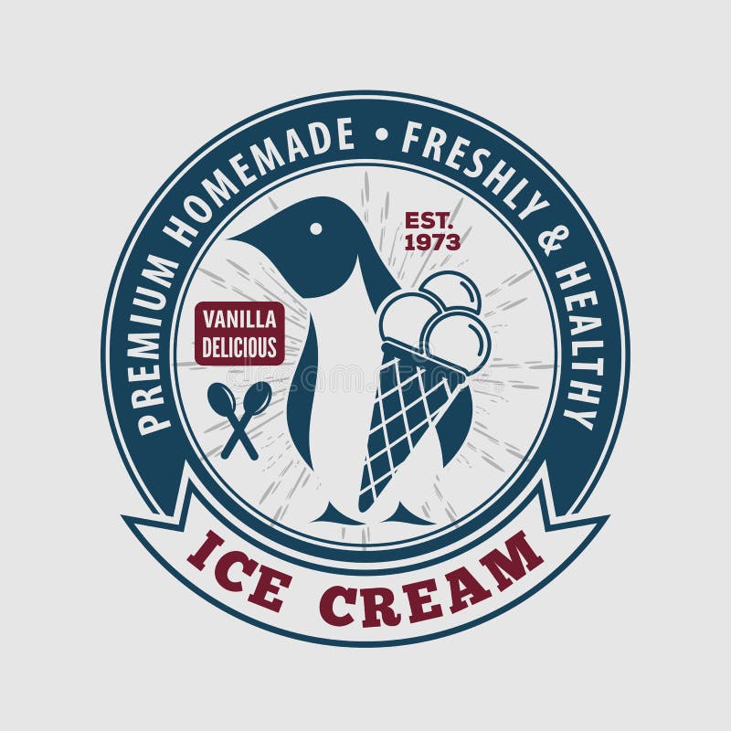 Ice Cream Label, Poster or Logo Design Template. Vector Illustration ...