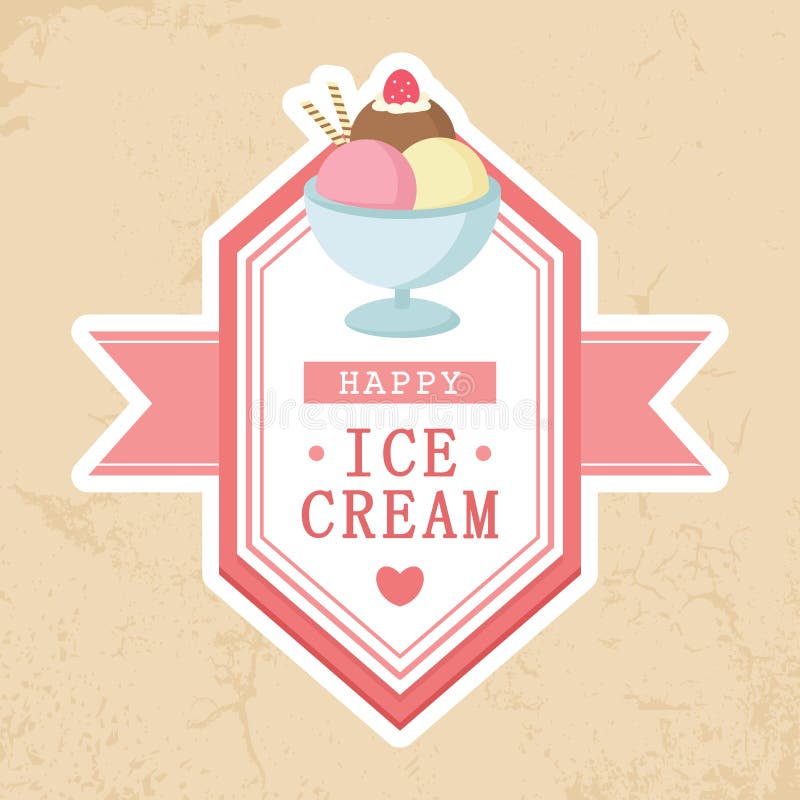 Ice Cream Label. Vector Illustration Decorative Design Stock Vector ...
