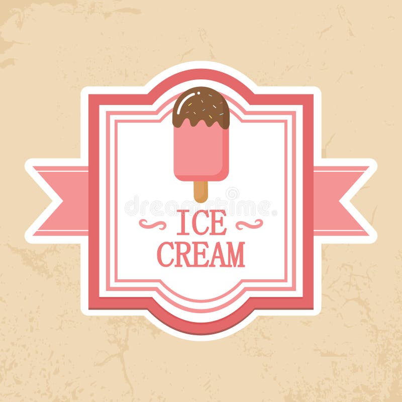 Ice Cream Label. Vector Illustration Decorative Design Stock Vector ...