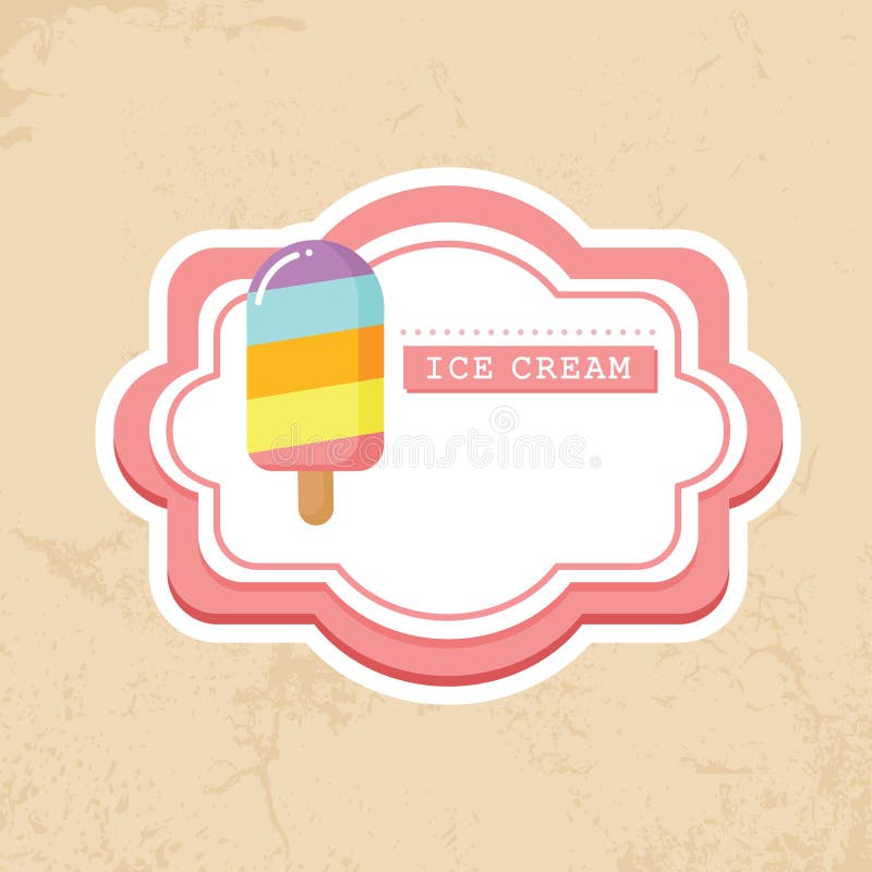 Ice Cream Label. Vector Illustration Decorative Design Stock Vector ...