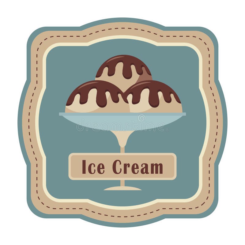 Ice Cream Label. Vector Illustration Decorative Design Stock Vector ...