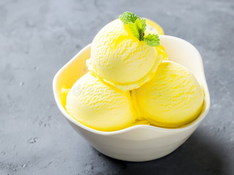 Ice Cream with Lemon and Milk Stock Illustration - Illustration of ...