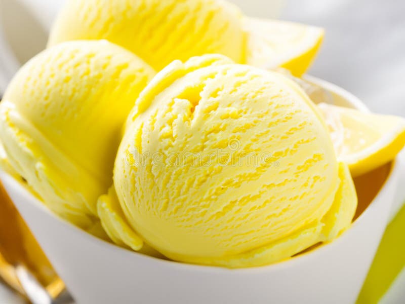 Ice Cream with Lemon and Milk Stock Illustration - Illustration of food ...