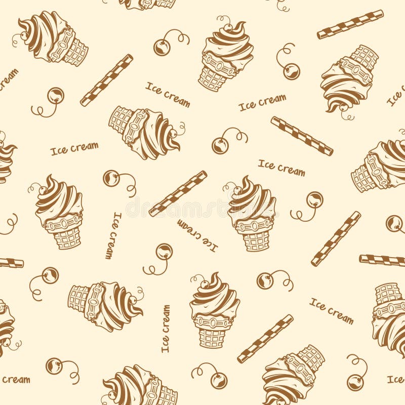 ICE CREAM 2 LINE WALLPAPER stock vector. Illustration of painting ...