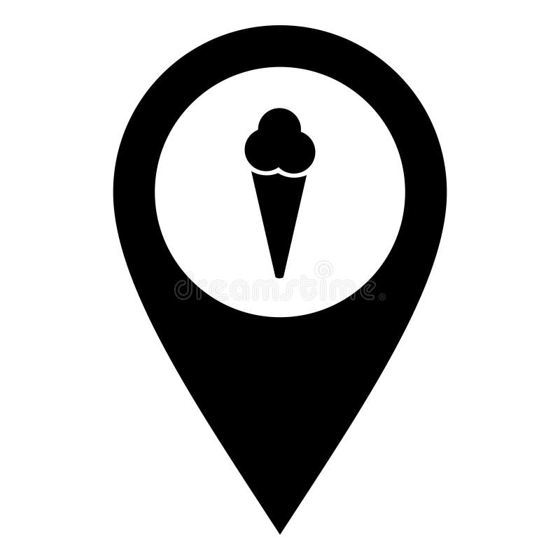 Ice cream and location pin stock vector. Illustration of graphic ...