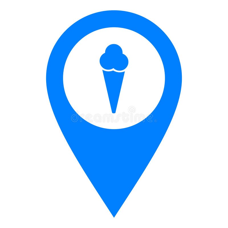 Ice cream and location pin stock vector. Illustration of food - 165729416