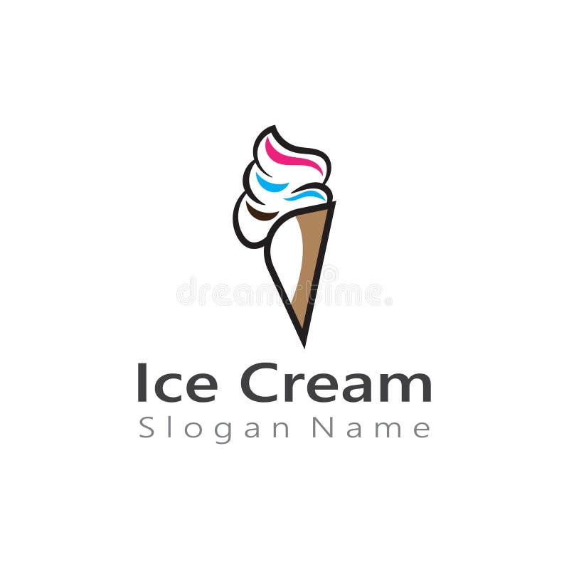 Ice Cream Logo Design, Fresh Ice Cone Template Vector Illustration ...
