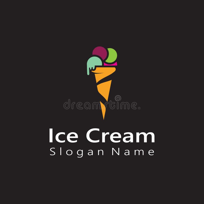 Ice Cream Logo Design, Fresh Ice Cone Template Vector Illustration ...