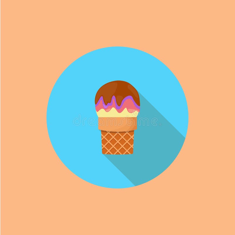 Ice Cream with Long Shadow. Vector. Illustration. Stock Vector ...
