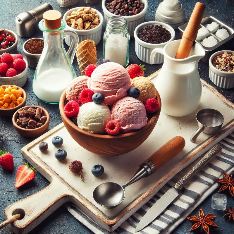 Ice Cream Making stock illustration. Illustration of start - 365513029