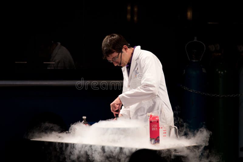 Ice Cream Making Science Experiment Editorial Photo - Image of vapor ...