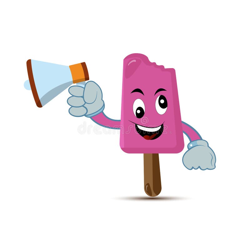 Ice Cream Mascot Character Vector Illustration Stock Illustration ...