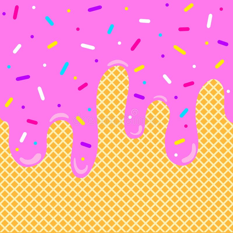 Ice Cream Melted Background with Sprinkles Stock Vector - Illustration ...