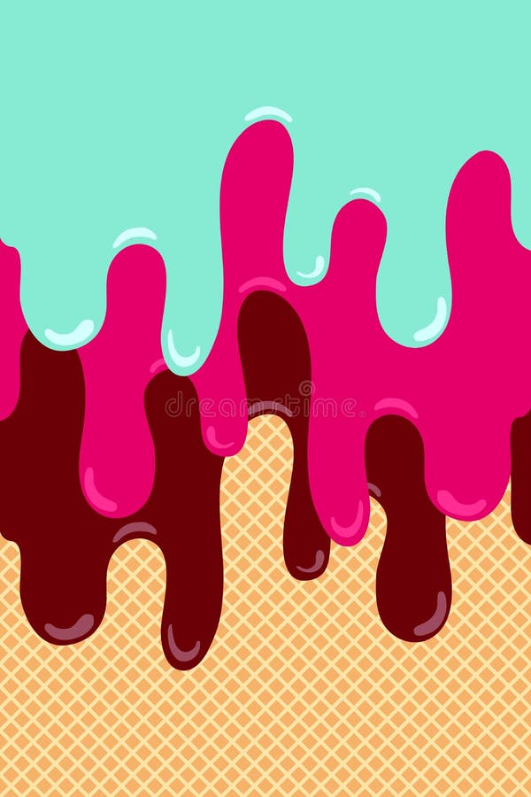 Blue Ice Cream Melted Wafer Stock Illustrations 39 Blue Ice Cream