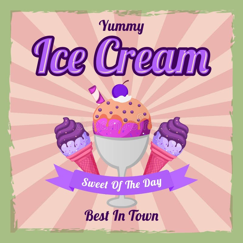 Ice-cream Menu Card Design, Vintage Stock Illustration - Illustration ...