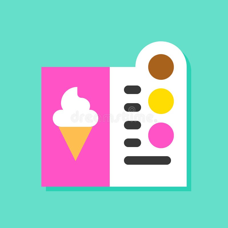 Ice Cream Menu Vector Illustration, Flat Style Icon Stock Vector ...