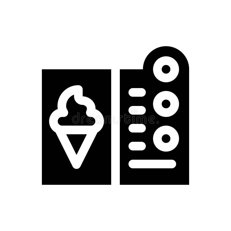 Ice Cream Menu Vector, Filled Icon Editable Outline Stock Vector ...