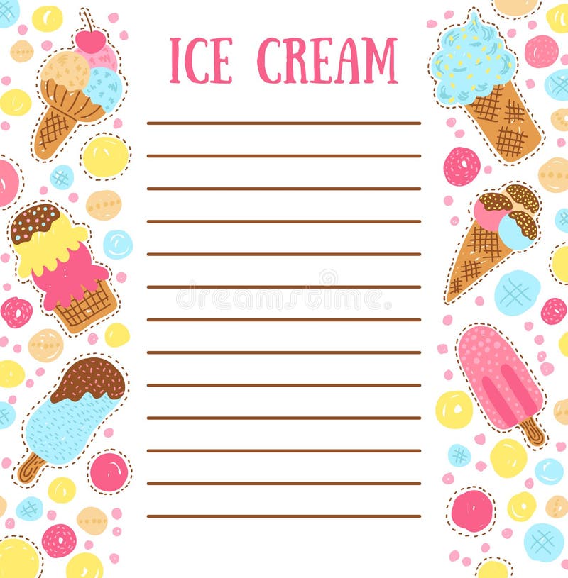 Ice Cream Menu Vector Template Stock Vector - Illustration of ...
