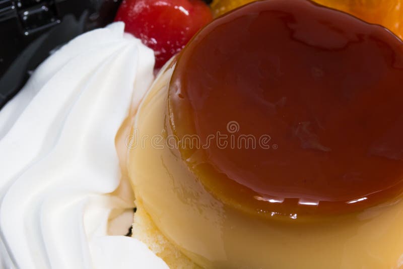 Ice Cream Mix Pudding with Fruit Delicious. Stock Image - Image of ...