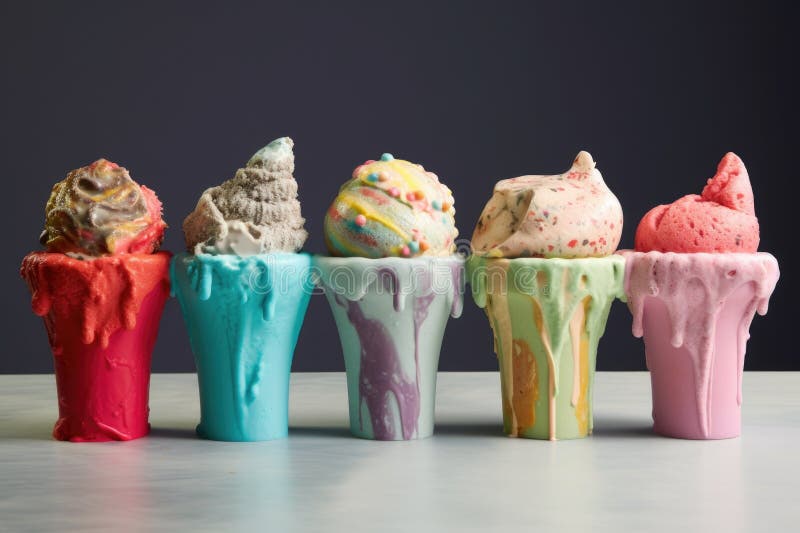 Ice Cream Molds Filled with Colorful Mixtures Stock Image - Image of ...