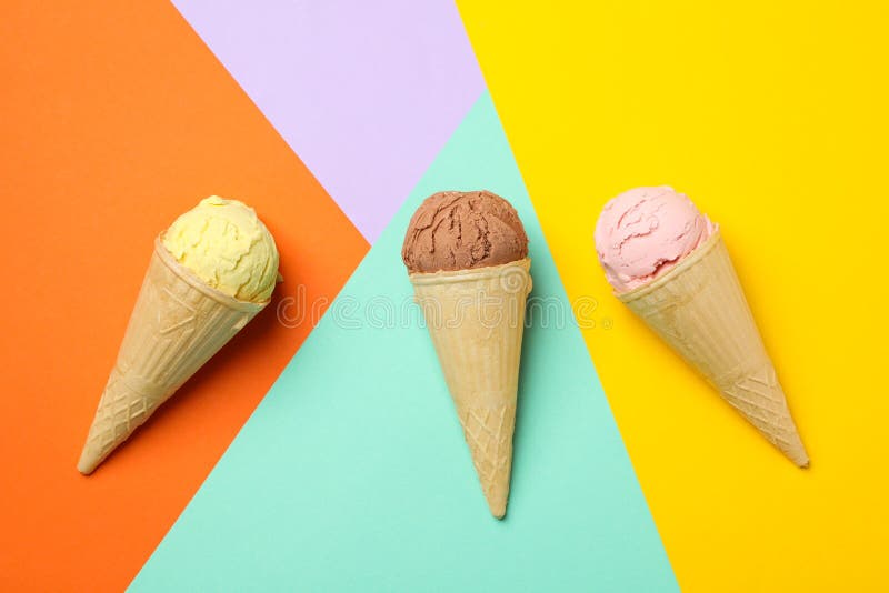 Ice Cream with Multicolor Candies in a Glass Bowl Standing on a ...