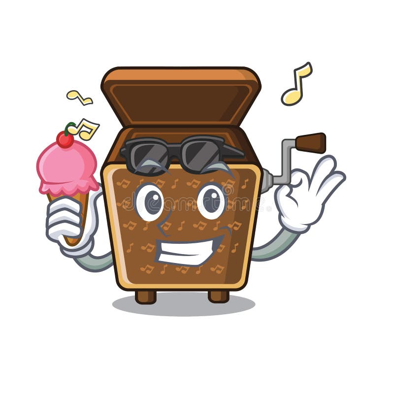 Ice cream with music notes stock vector. Illustration of black - 97440999