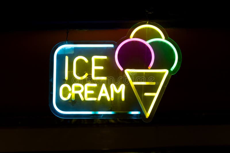 Ice cream - Neon light stock image. Image of gelato - 352731997