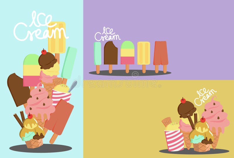 Ice cream note stock vector. Illustration of element - 81689030