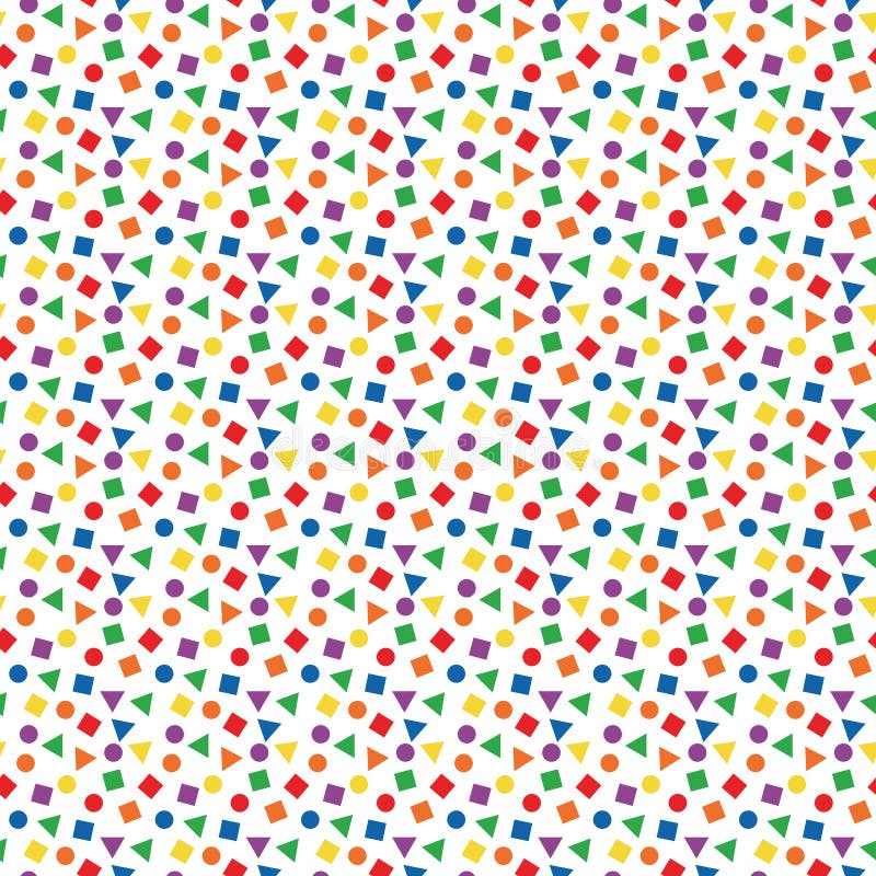 Rainbow Confetti Seamless Pattern Stock Illustration - Illustration of ...