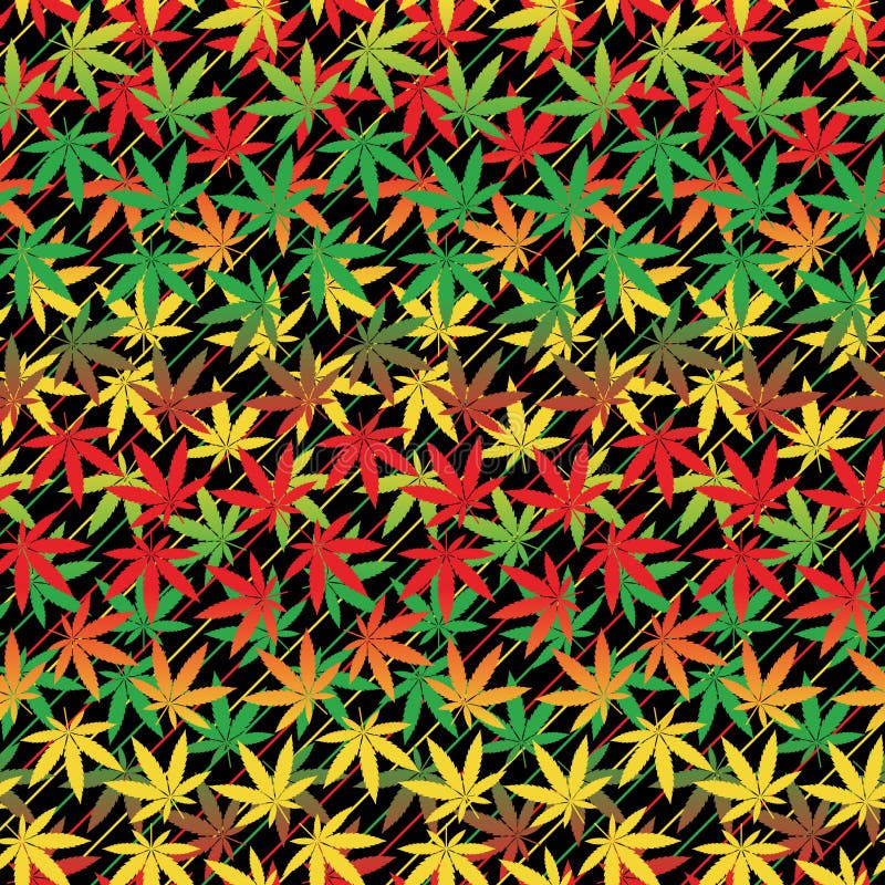 Marijuana Seamless Pattern stock illustration. Illustration of green ...