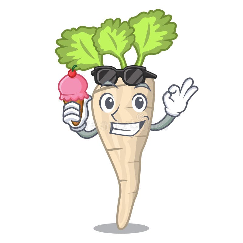 With Ice Cream Parsnip Isolated on the Cartoon Style Stock Vector ...