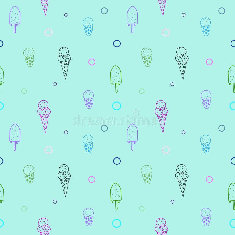 Ice cream pattern cute stock vector. Illustration of drawing - 78928841