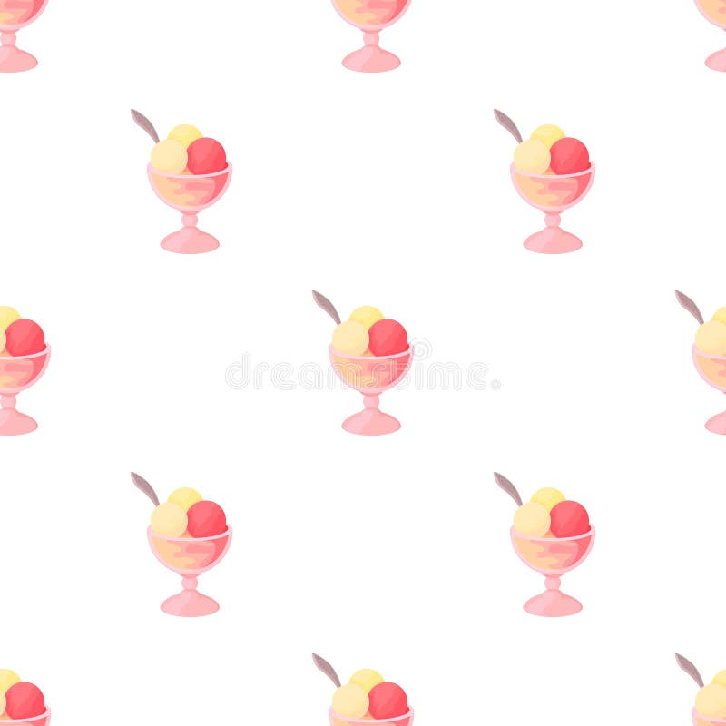 Ice Cream Pattern Seamless Vector Stock Vector - Illustration of snack ...