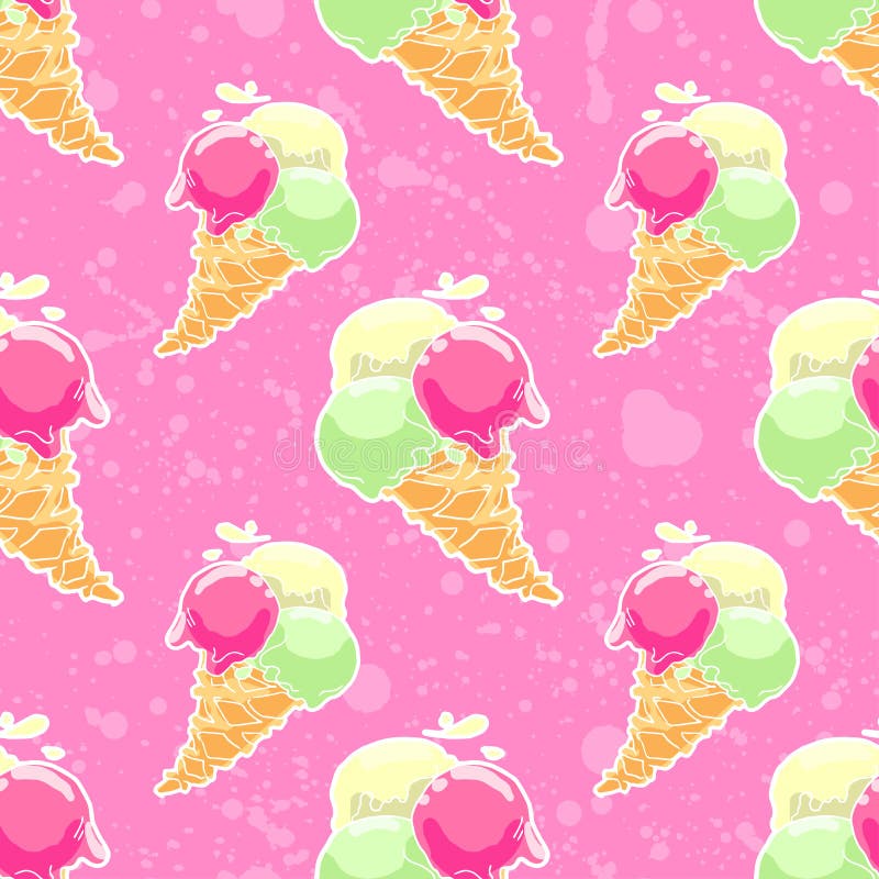 Ice-cream pattern stock vector. Illustration of texture - 72217041