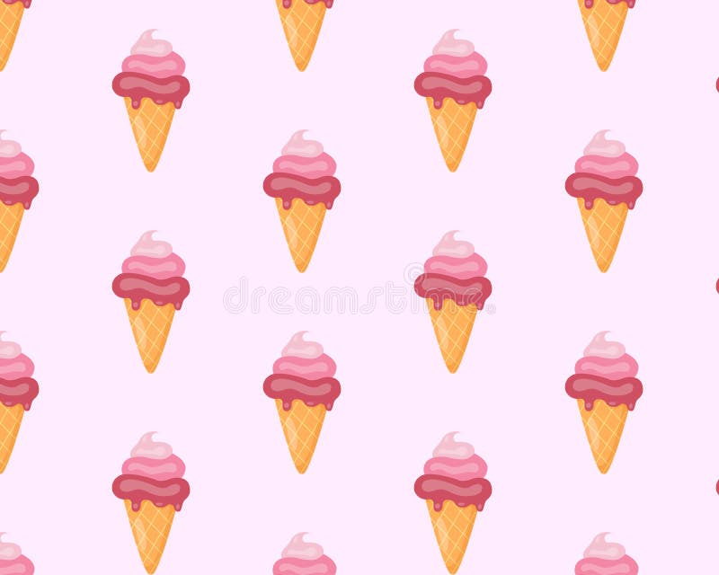 Ice Cream Pattern. Vector Illustration in Flat Style Stock Illustration ...