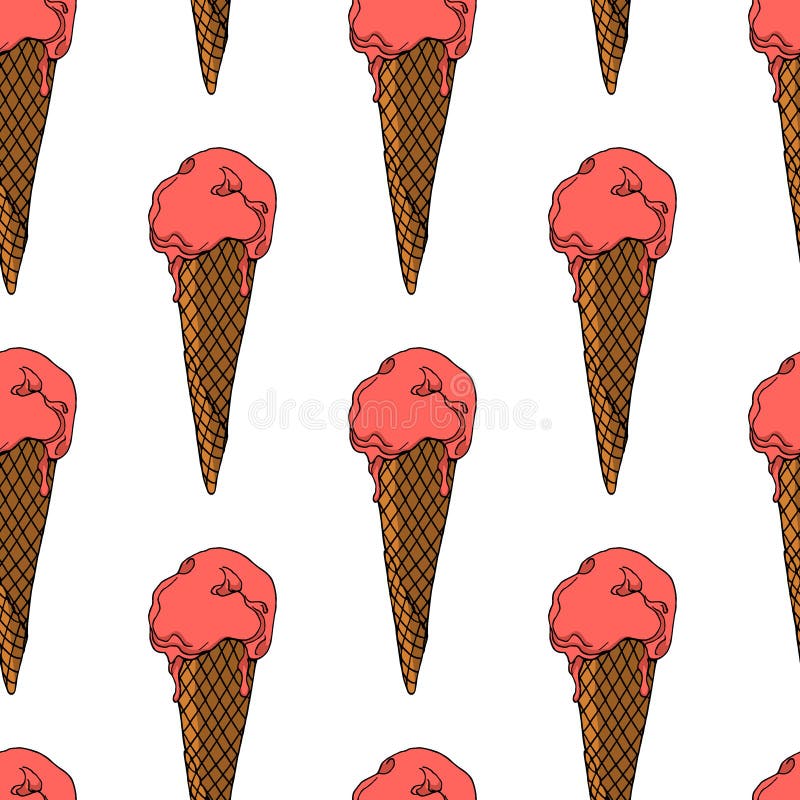 Ice cream pattern stock vector. Illustration of element - 84983853