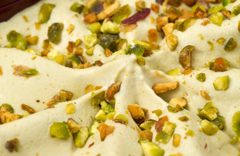 Traditional Arabic Ice Cream with Pistachio Booza. Close Up Stock Image ...
