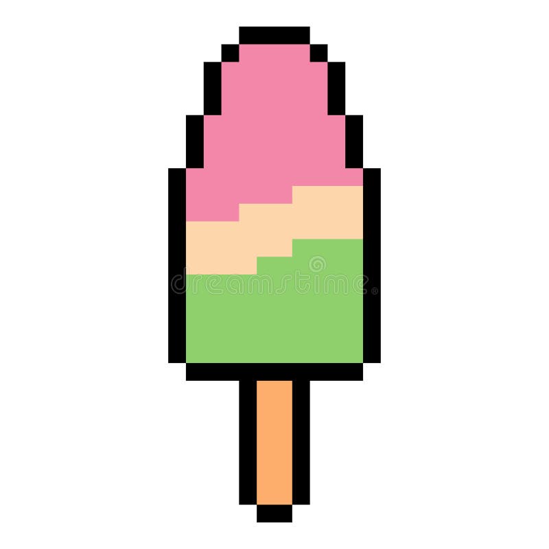 Ice cream with pixel art stock vector. Illustration of isolated - 277261274