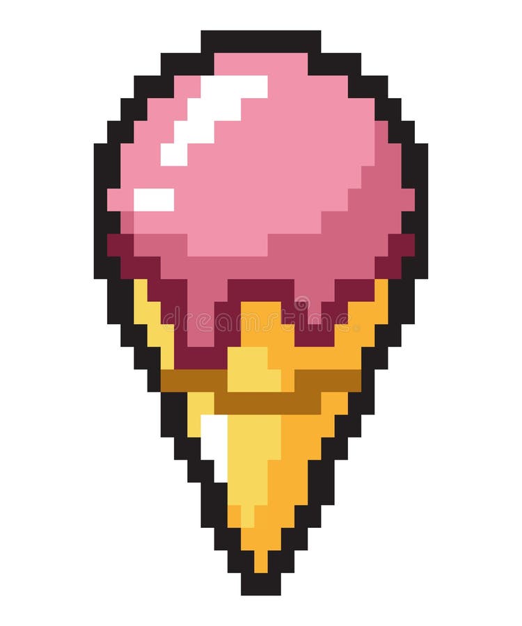 Ice Cream Pixel Art. 8 Bit Icecream Vector Illustration Stock Vector ...