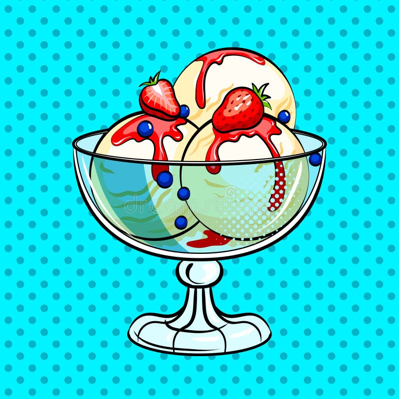 Ice Cream Pop Art Vector Illustration Stock Vector - Illustration of ...